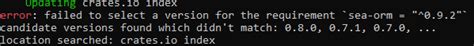 When Installing Sea 0 9 2 It Generates This Error Issue 1006 SeaQL