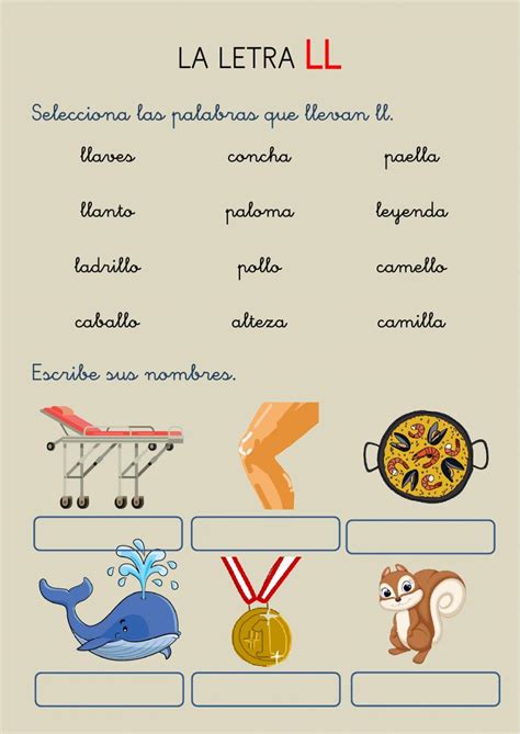 La Letra Ll Free Interactive Worksheets 567756