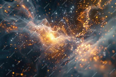 Premium Photo Illustration Of Particle Nebula Technology Clouds