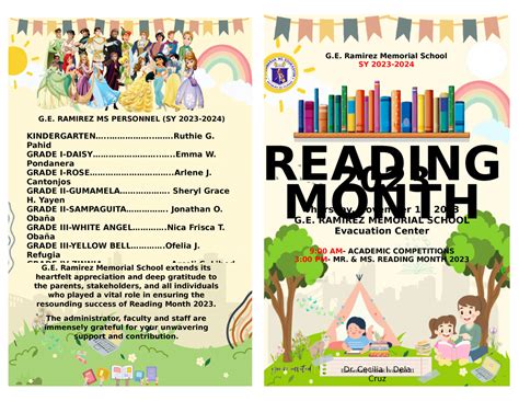 Reading Month Program Dr Cecilia I Dela Cruz G Ramirez Ms Personnel Sy 2023 2024 Reading Month Program Dr Cecilia I Dela Cruz G Ramirez Ms Personnel Sy 2023 2024