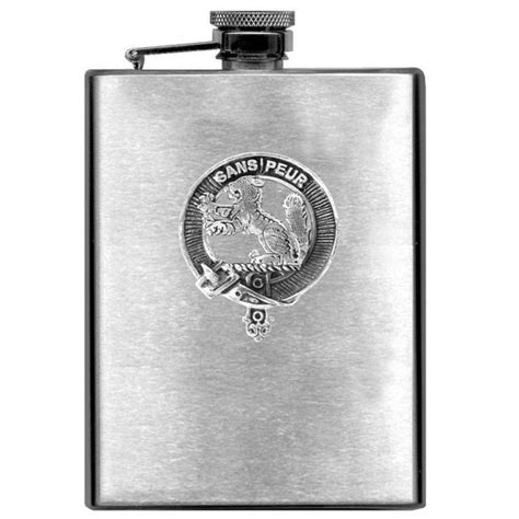 Sutherland 8oz Clan Crest Scottish Badge Stainless Steel Flask Etsy