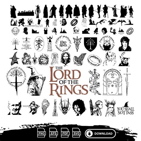 The Lord Of The Rings Svg Bundle Lotr Svg Png Dxf Eps Pdf Digital