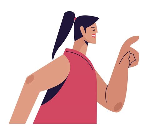 Young Woman Indexing Character 10528170 Vector Art At Vecteezy