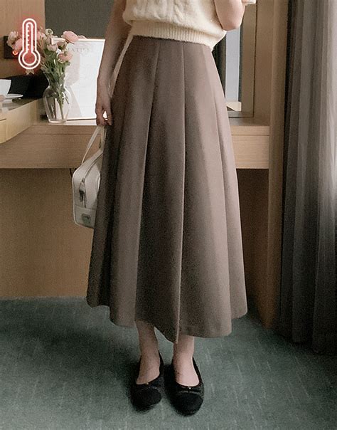 기모🔥미르엔 플리츠 롱스커트a라인출근룩하객룩 에이블리