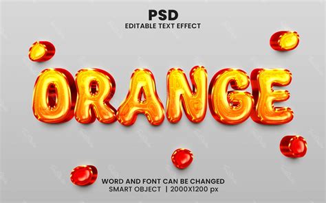 Orange 3d Text Effect Photoshop Premium Psd File