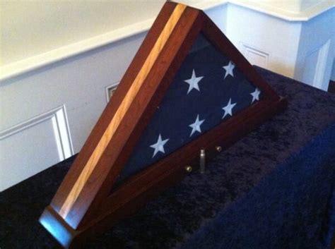 Memorial Flag Display Case With Embedded Shell Casings Maple Inlay