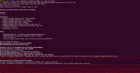 Awr1443 Problem With Awr1443 Ros Driver Demo Project Sensors Forum Sensors Ti E2e Support