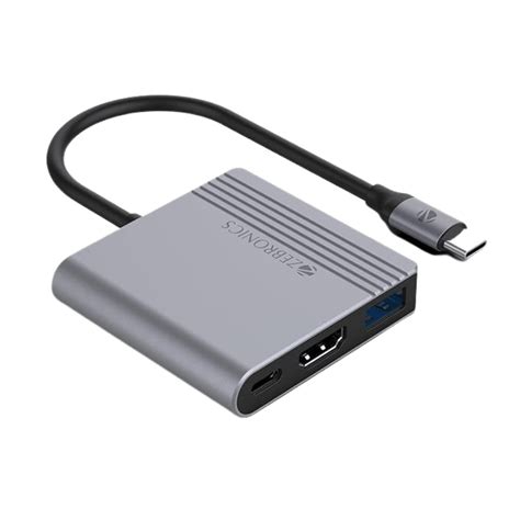 Zebronics Zeb TA600 3in1 Type C Multiport Adapter USB3 0 C Type PD HDMI Techcartindia Com