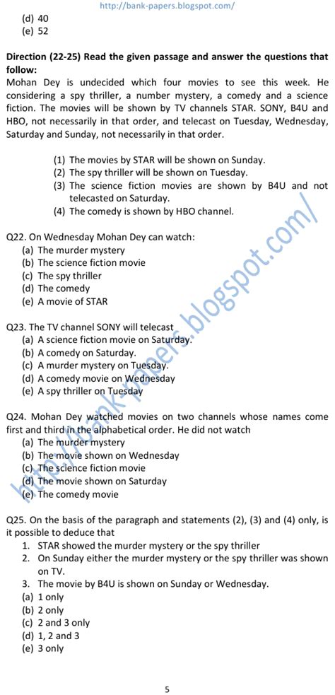 Bank Po Reasoning Questions