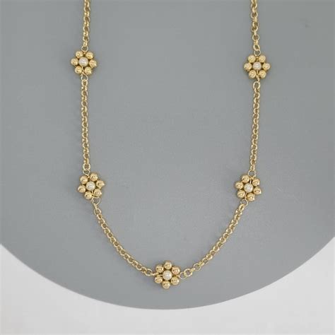 Gold Flower Necklace Etsy