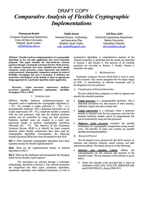 Pdf Comparative Analysis Of Flexible Cryptographic Implementations