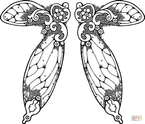 Fairy Wings Illustration Coloring Page Free Printable Coloring Pages