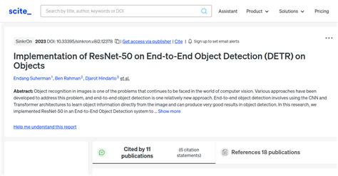 Implementation Of Resnet 50 On End To End Object Detection Detr On