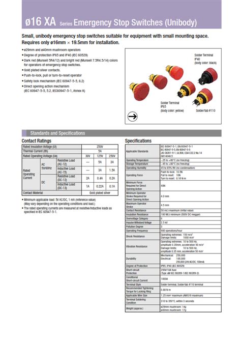 XA Series 16mm PT Lestari Elektrik Otomasi