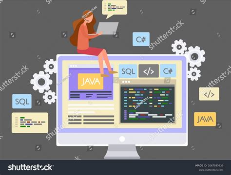 Programmer Engineering Coding Programmer Working On เวกเตอร์สต็อก ปลอดค่าลิขสิทธิ์ 2067935639