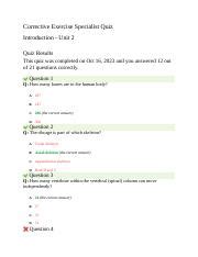 Understanding Corrective Exercises Unit 2 Quiz Overview Course Hero