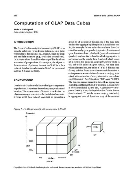 Pdf Computation Of Olap Data Cubes