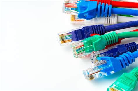 Premium Photo Colorful Network Cables Switch On White Background