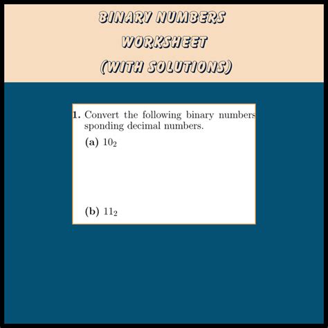 Binary Addition Revision Worksheet Teaching Resources Worksheets