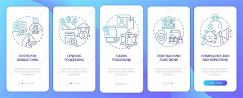 Mobile App Screen Showcasing Onboarding With Blue Gradient For Automated Banking Vector