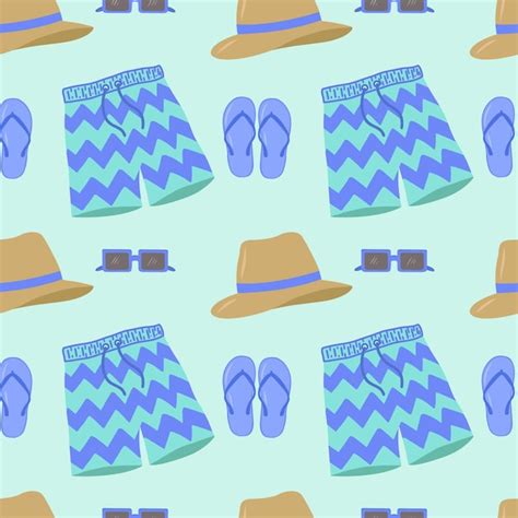Premium Vector Beachwear Seamless Pattern Vector Mens Shorts Swimming