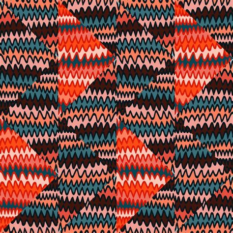 Premium Vector Abstract Zig Zag Wave Seamless Pattern Hand Drawn