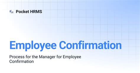 Employee Confirmation Pocket Hrms