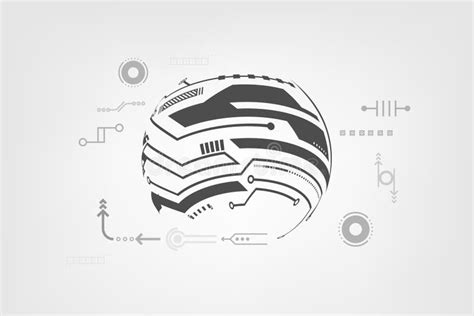 Abstract 3d Globe With Digital Circuit Lines And Futuristic Tech Elements Symbolizing