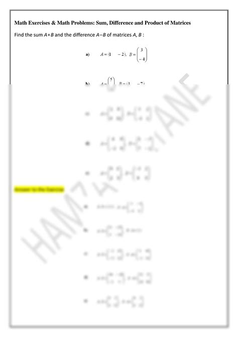 Solution Math Exercises Math Problems Sum Difference And Product Of