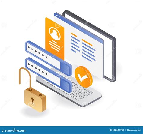 Unlock Personal Password Account Security Stock Vector Illustration Of Padlock Network 232640786