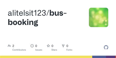 Github Alitelsit Bus Booking