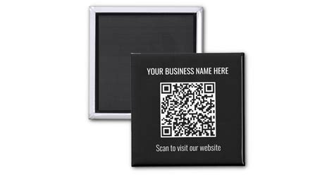Simple Modern Qr Code Square Black Magnet Zazzle