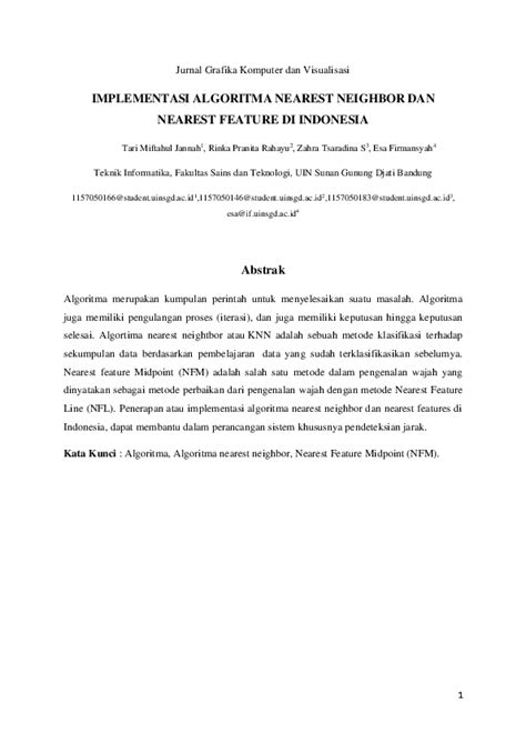Doc Implementasi Algoritma Nearest Neighbor Dan Nearest Feature Di Indonesia
