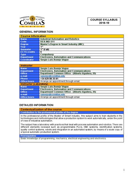 syllabus industrial automation and robotics 2018 19 pdf