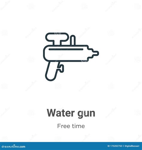 Water Gun Outline Vector Icon Thin Line Black Water Gun Icon Flat Vector Simple Element