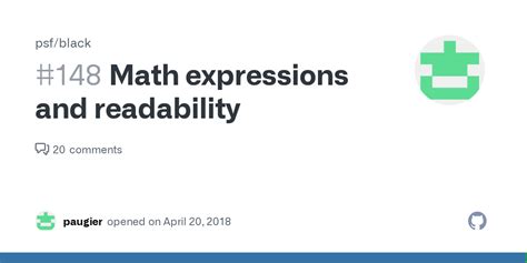Math Expressions And Readability · Issue 148 · Psfblack · Github