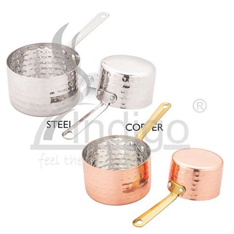Ss Mini Serving Pan Hammered Ss Copper Finish Color Silver At Best