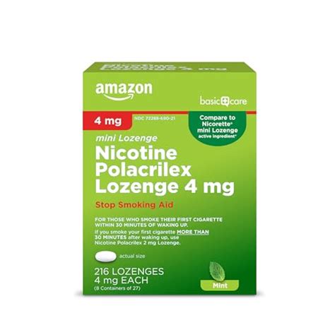 Amazon Basic Care Nicotine Polacrilex Mini Lozenge 4 Mg Nicotine