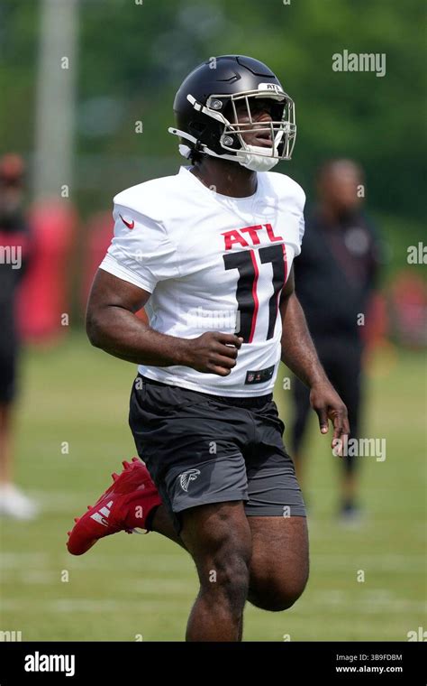 Atlanta Falcons Edge Rusher Jalon Walker 11 Runs Drills During The