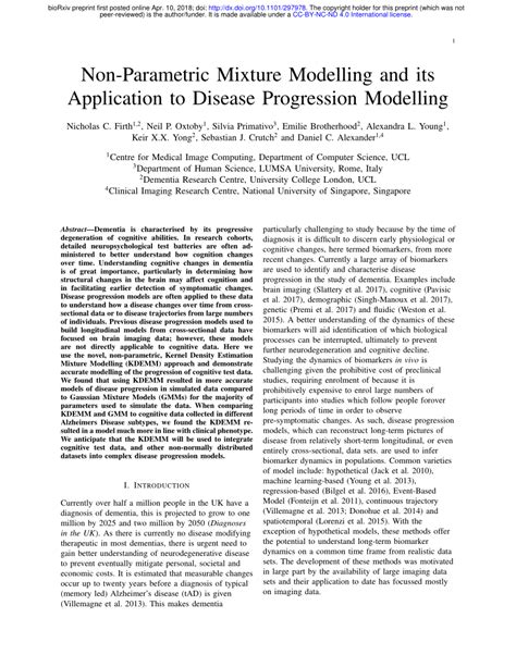 Pdf Non Parametric Mixture Modelling And Its Application To Disease