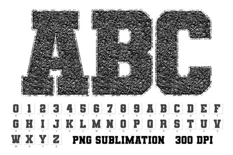 Sport Chenille Alphabet Letters Black Graphic By Superdongnu