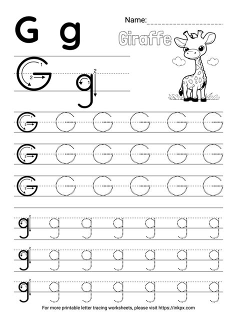 Tracing The Letter G Free Printable Worksheets Letter Tracing