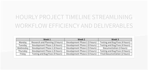 Hourly Project Timeline Streamlining Workflow Efficiency And