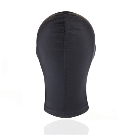 Spandex Open Mouth Hood Gimp Face Mask Headgear Adult Cosplay Gimp Mask
