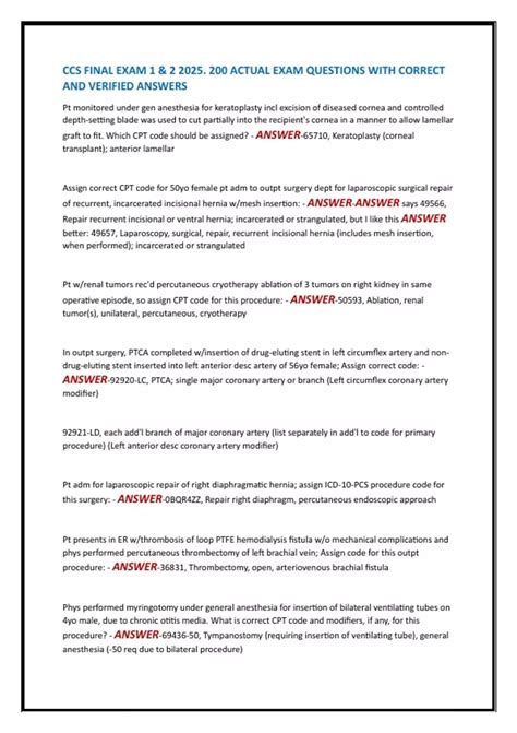 Ccs Final Exam 1 And 2 2025 200 Actual Exam Questions With Correct And Verified Answers Ccs