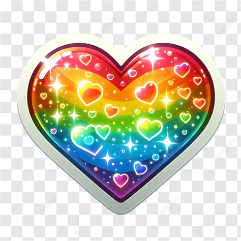 무지개 색깔로 터지는 마법처럼 빛나는 하트 마음 사랑 화려한 Png 일러스트 및 이미지 에 대한 무료 다운로드 Pngtree