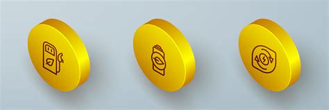 아이소메트릭 라인 휘발유 또는 주유소 에코 자연 잎 배터리 및 물 에너지 아이콘을 설정합니다 벡터 0명에 대한 스톡 벡터 아트 및 기타 이미지 Istock