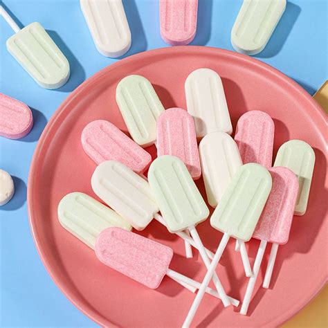 In Stock Ice Cream Milk Lollipop Cartoon Coconut Milk Flavor Milk Slice Candy Casual