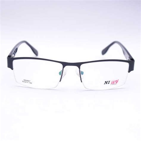 Black Rectangular Half Frame Nisu Unisex Blue Cut Glasses Np
