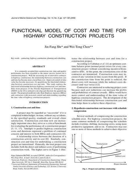 Pdf Highway Construction Projects Functional Model Of Cost And Time Dokumen Tips